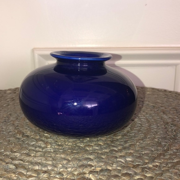 Accents | Cobalt Blue Potbelly Pottery Vase | Poshmark